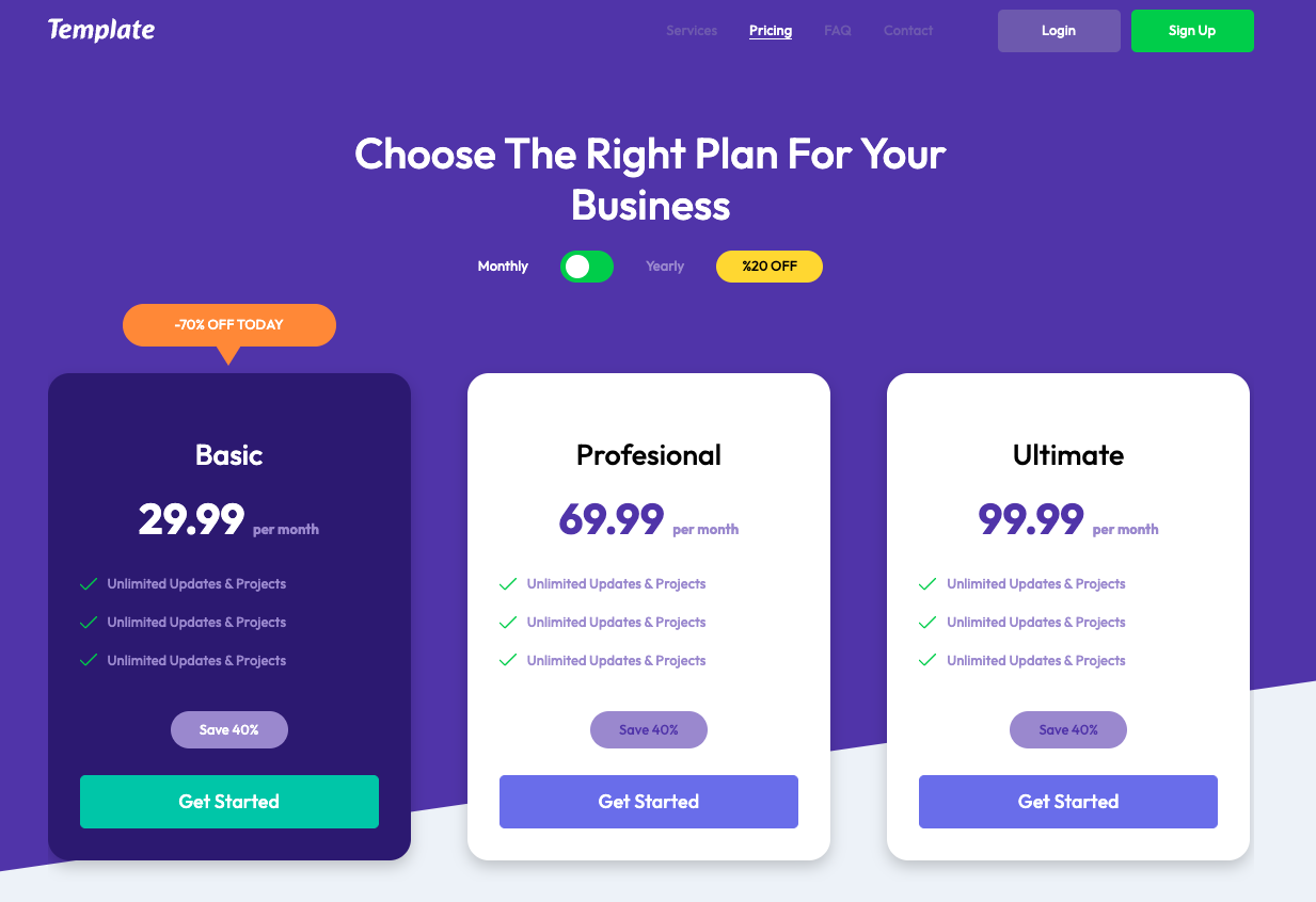 Colorful Pricing Page | Free Webflow Component
